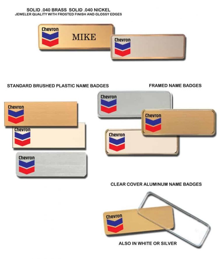 Chevron Name Tags Badges